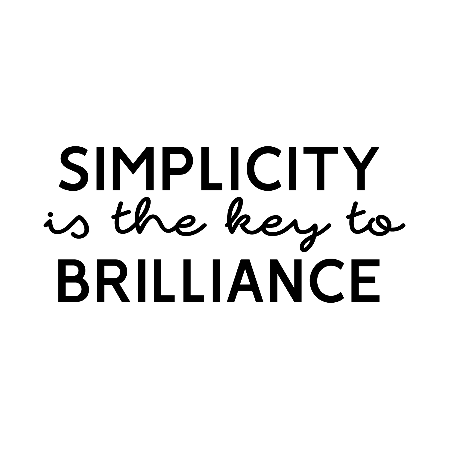 Vinyl Wall Art Decal - Simplicity Is The Key To Brilliance - Trendy In