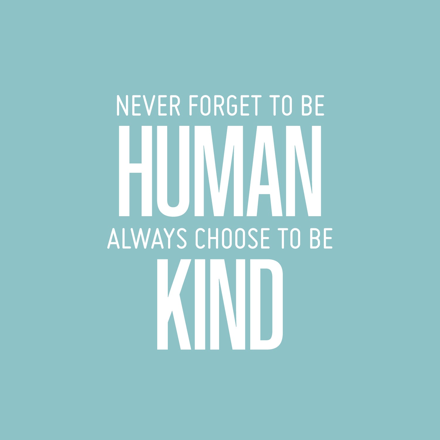Vinyl Wall Art Decal - Never Forget To Be Human Always Choose To Be Ki